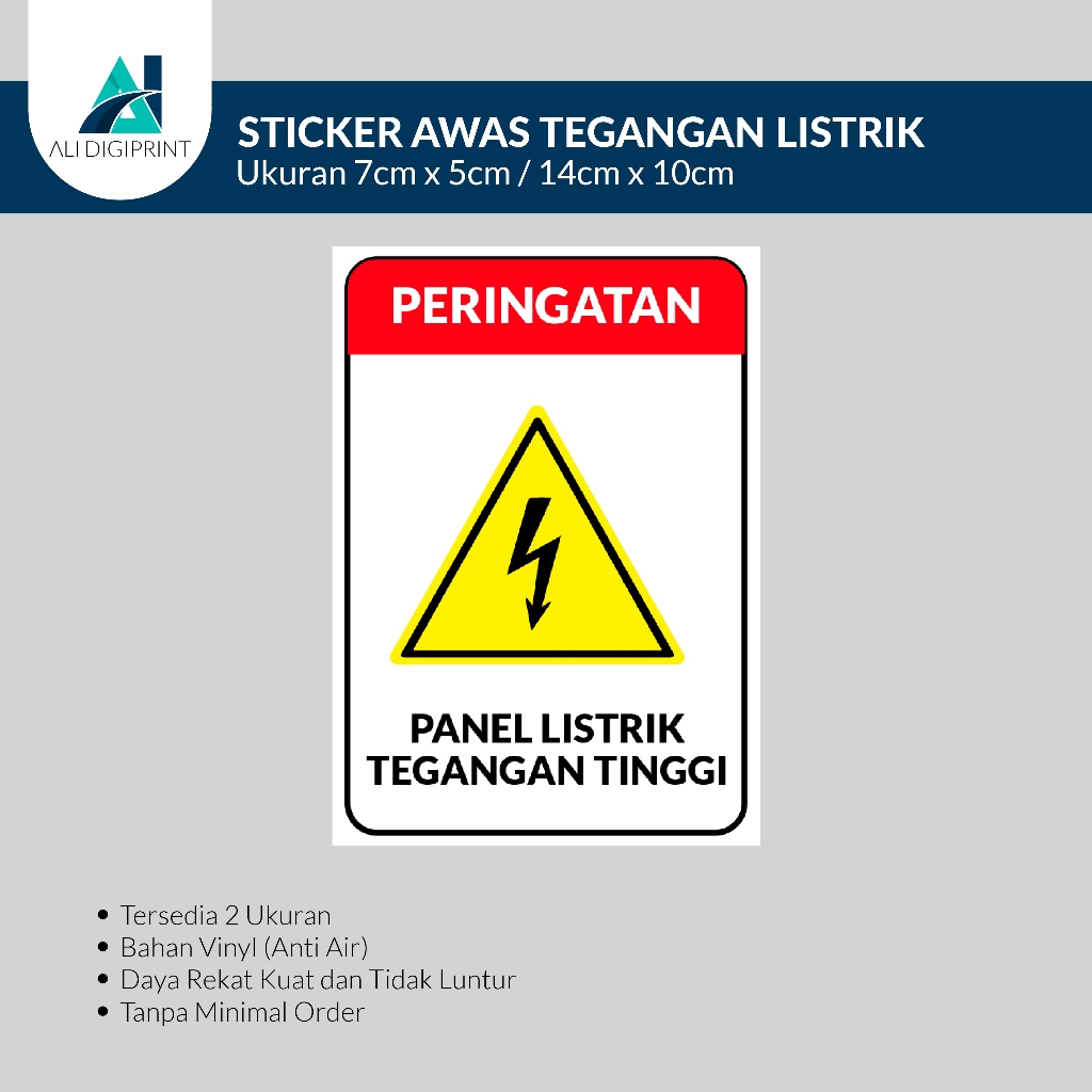 Jual Sticker Awas Tegangan Listrik / ticker Arus Listrik tinggi ...