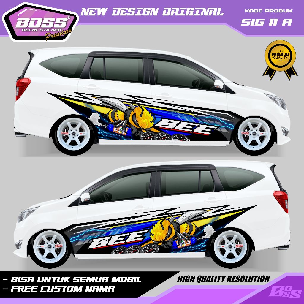 Jual SIG11-STIKER MOBIL LEBAH DECAL SIGRA SWIFT ERTIGA WULING ETIOS ...