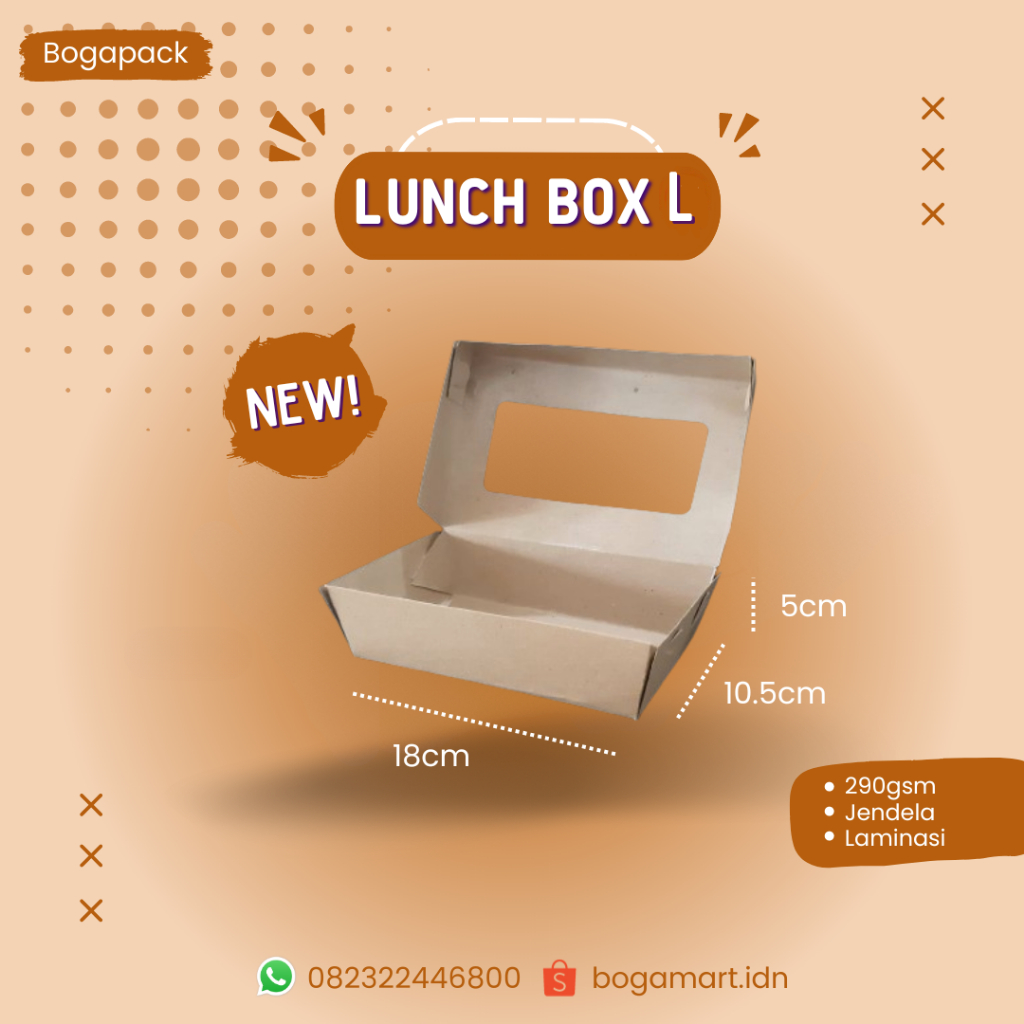 Jual Lunch Box L Jendela Ekonomis 290gsm! laminasi dalam / Box nasi ...