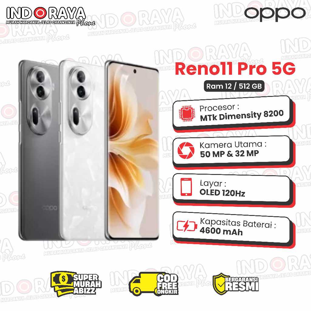 Jual OPPO Reno11 Pro 5G 12GB 512GB 50MP OIS, 80W SUPERVOOC, MediaTek ...