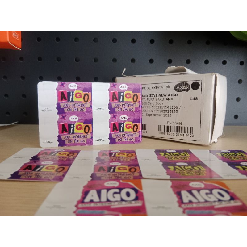 Jual Vocher kosong Axis Aigo 4 in 1 terbaru 400 SN Dalam 1 box | Shopee ...