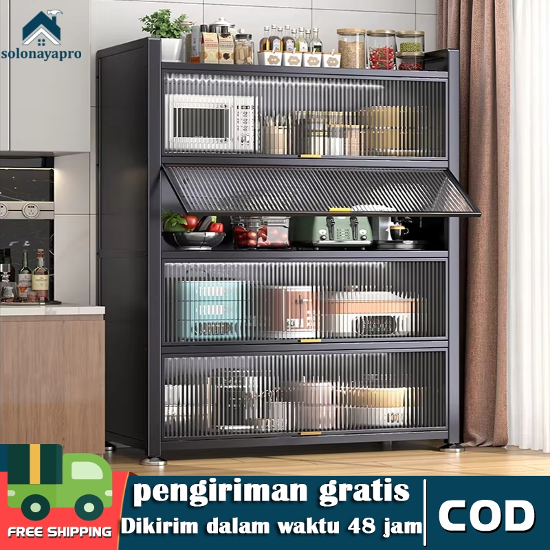 Jual Lemari Piring Tertutup Lemari Dapur Estetik Minimalis Rak Dapur ...