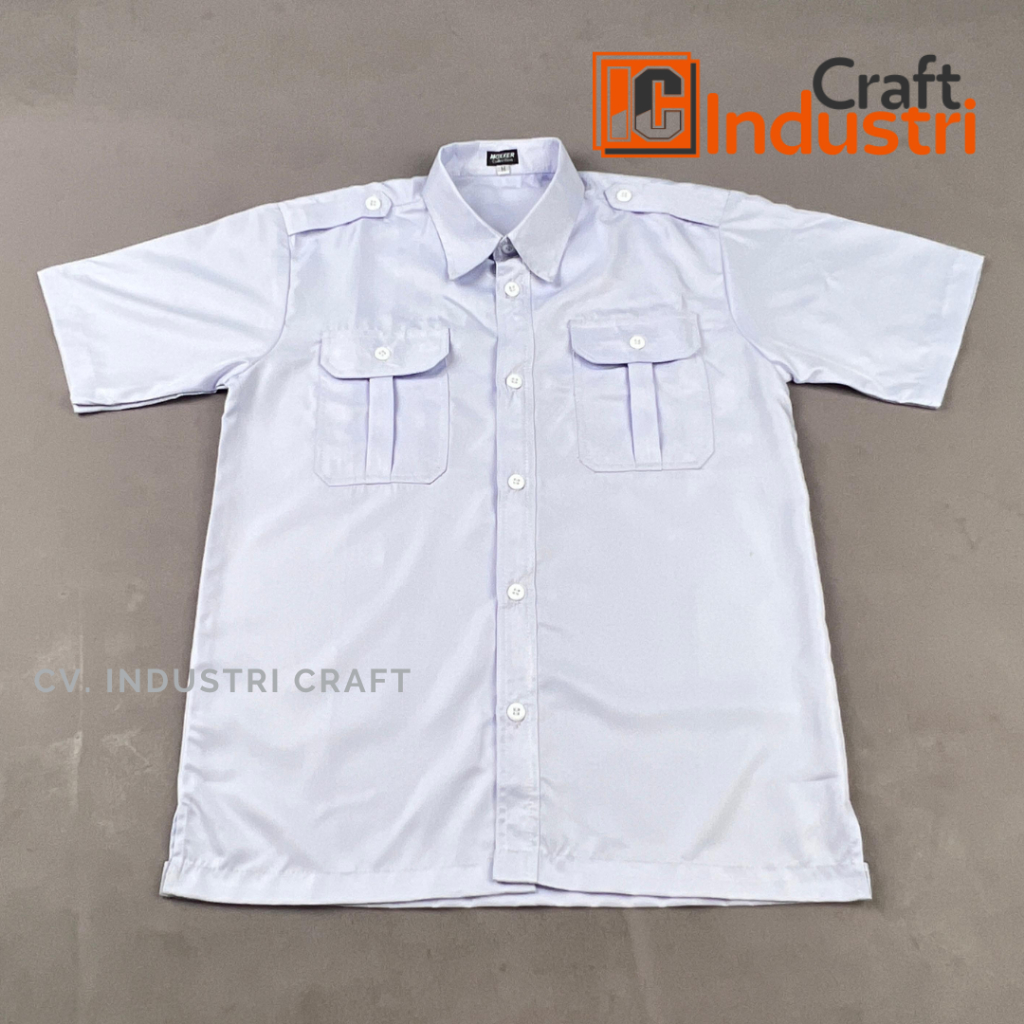 Jual Baju PDH Putih Pria Lengan Pendek Seragam PNS Putih Pria Kemeja ...