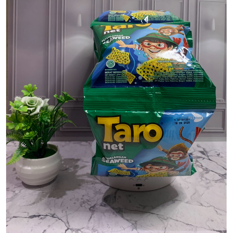 Jual SNACK TARO 1 RENCENG 10 pcs rasa rumput laut | Shopee Indonesia