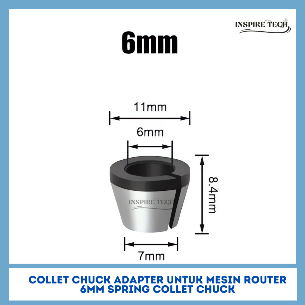 Jual Adapter Collet Chuck untuk Mesin Router 6mm Spring Collet Chuck ...