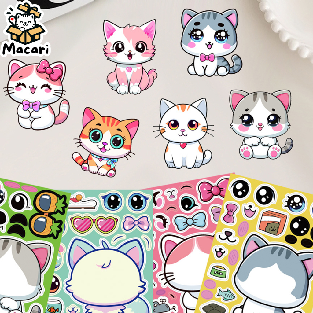 Jual [KUCING] DIY Stiker Anak Kucing Lucu / DIY Stiker Hias Kucing ...
