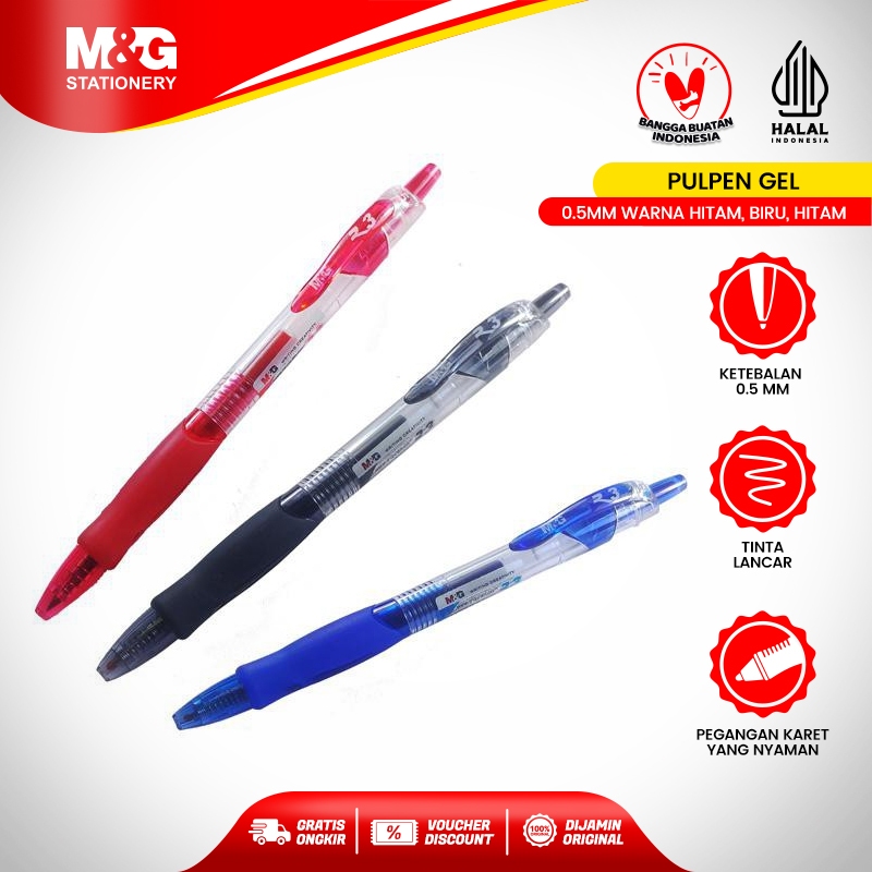 Jual M&G Pulpen Gel Retractable Anti Luntur Hasil Tulisan Rapi Gel Pen ...