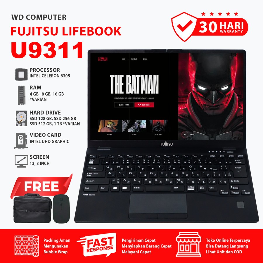 Jual Fujitsu Ultrabook U9311 Core Celeron 6305 I Ram 4 Gb Ssd 1 TB I ...