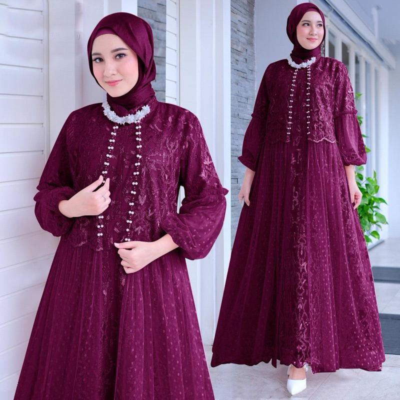Jual MAXI EFIKA ( M L XL XXL ) Gamis pesta model terbaru Gamis kondangan Baju pesta muslim gamis ...