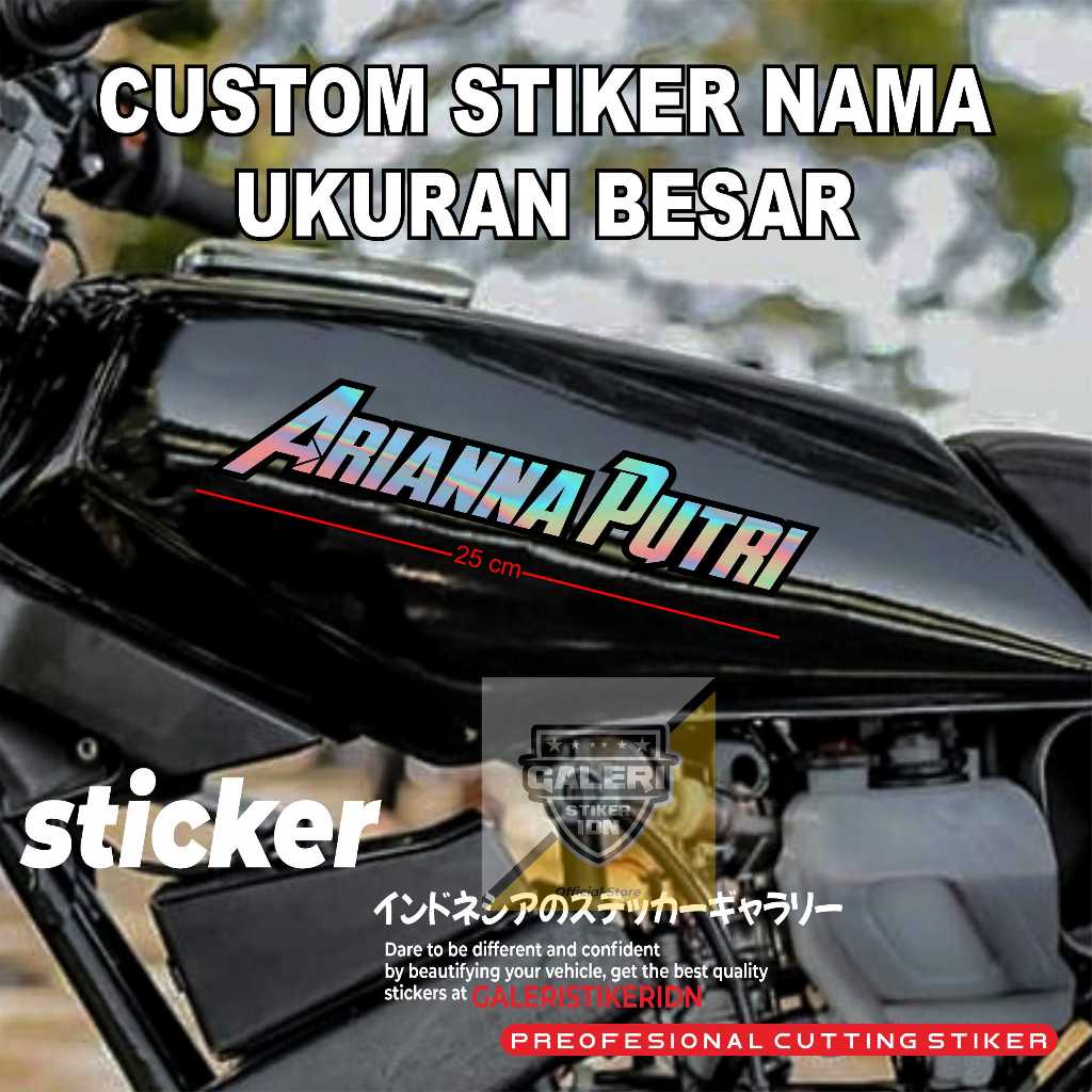 Jual STIKER TANGKI MOTOR STIKER NAMA UKURAN BESAR CUSTOM STICKER ...