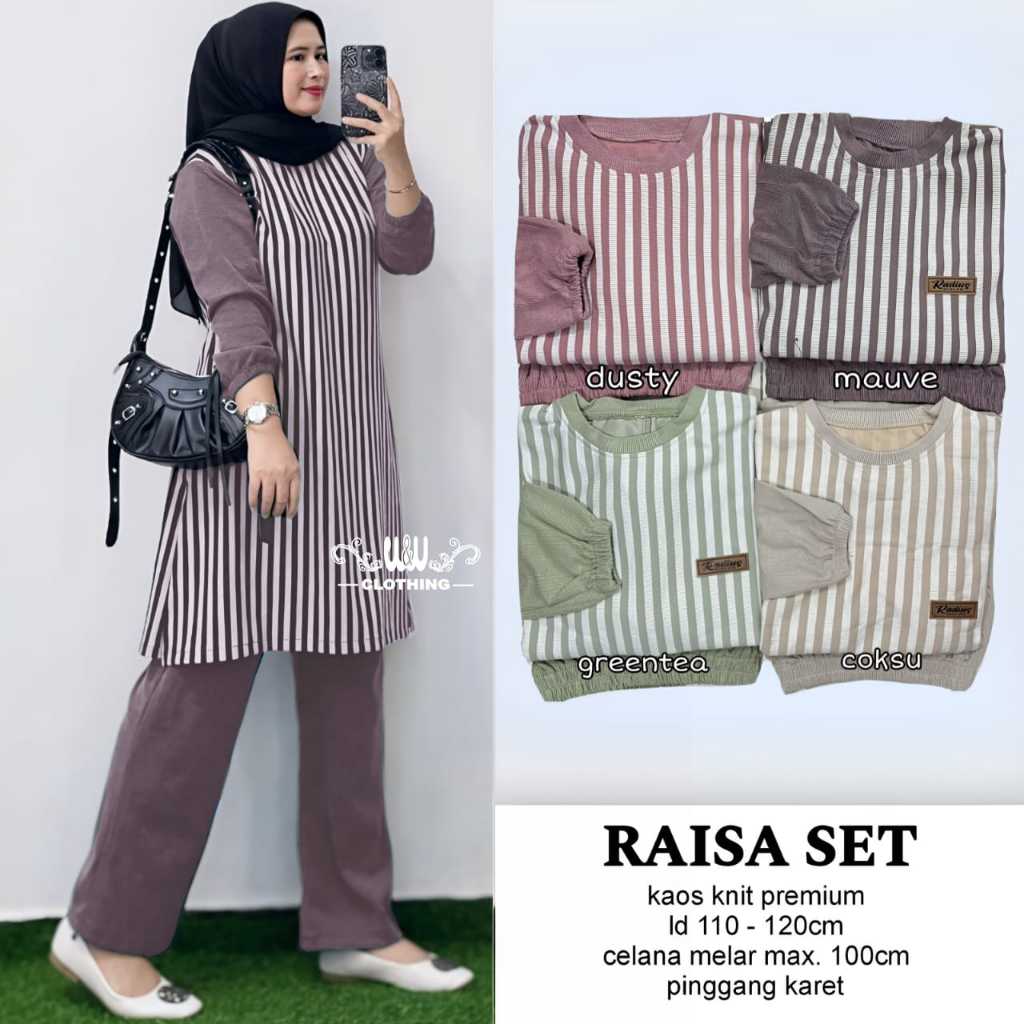 Jual Setelan Tunik Kekinian Raisa Set Bahan KNIT PREMIUM LD 110-120cm ...