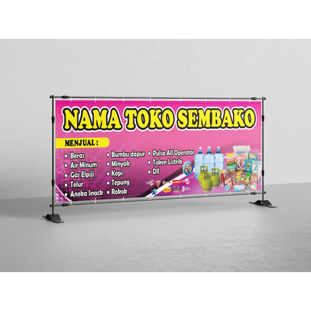 Jual BANNER SPANDUK TOKO SEMBAKO CUSTOM DESAIN & UKURAN / PROMOSI TOKO SEMBAKO / TOKO KELONTONG ...