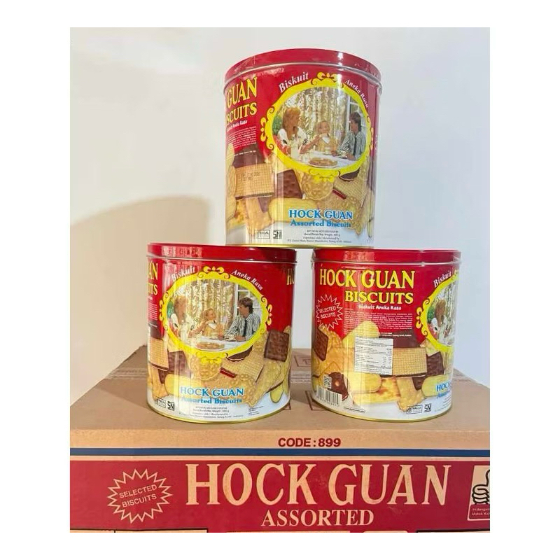 Jual Hock Guan Kaleng Bulat Kecil 650gr / Biscuit Aneka Rasa Murah ...