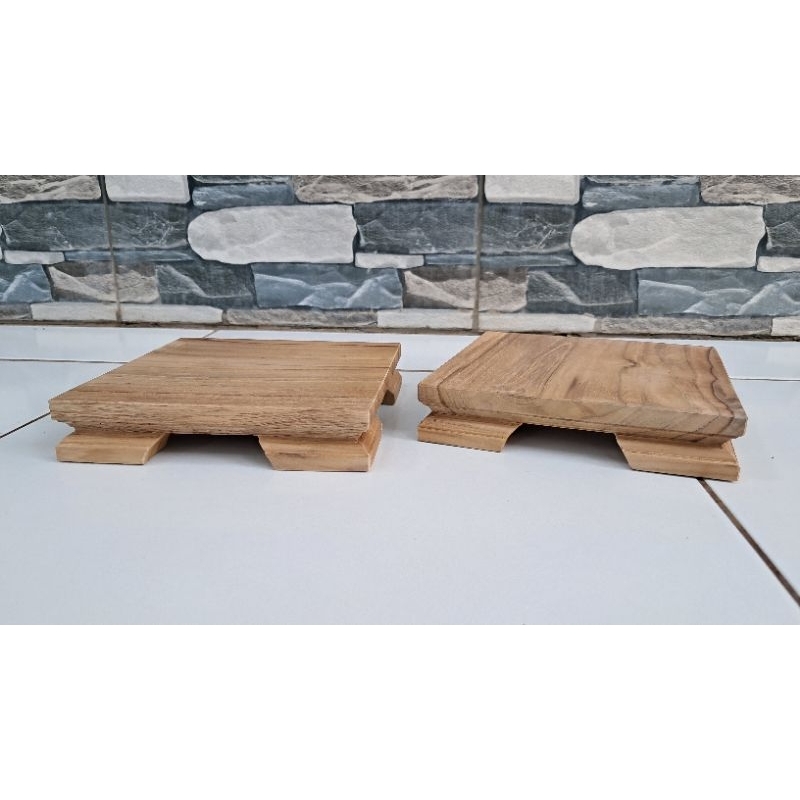 Jual plate Sushi 17x17x4 cm kayu jati tatakan display shusi tatakan ...