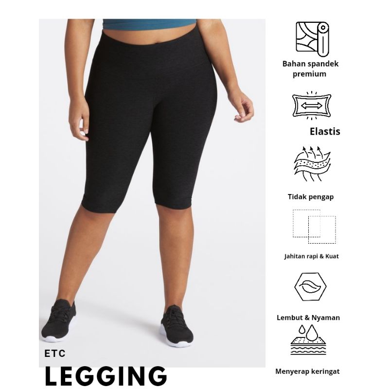 Jual Legging Pendek wanita 3/4 super jumbo 100-130kg -Promo Legging ...