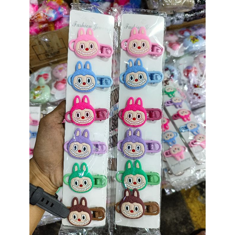 Jual (ISI 12 PCS) JEPITAN RAMBUT TIPTOP MODEL LABUBU | Shopee Indonesia