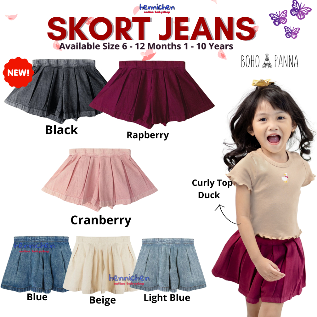 Jual Bohopanna 6 Bulan - 10 Tahun Jeans Skort / Rok natal / ROk ...