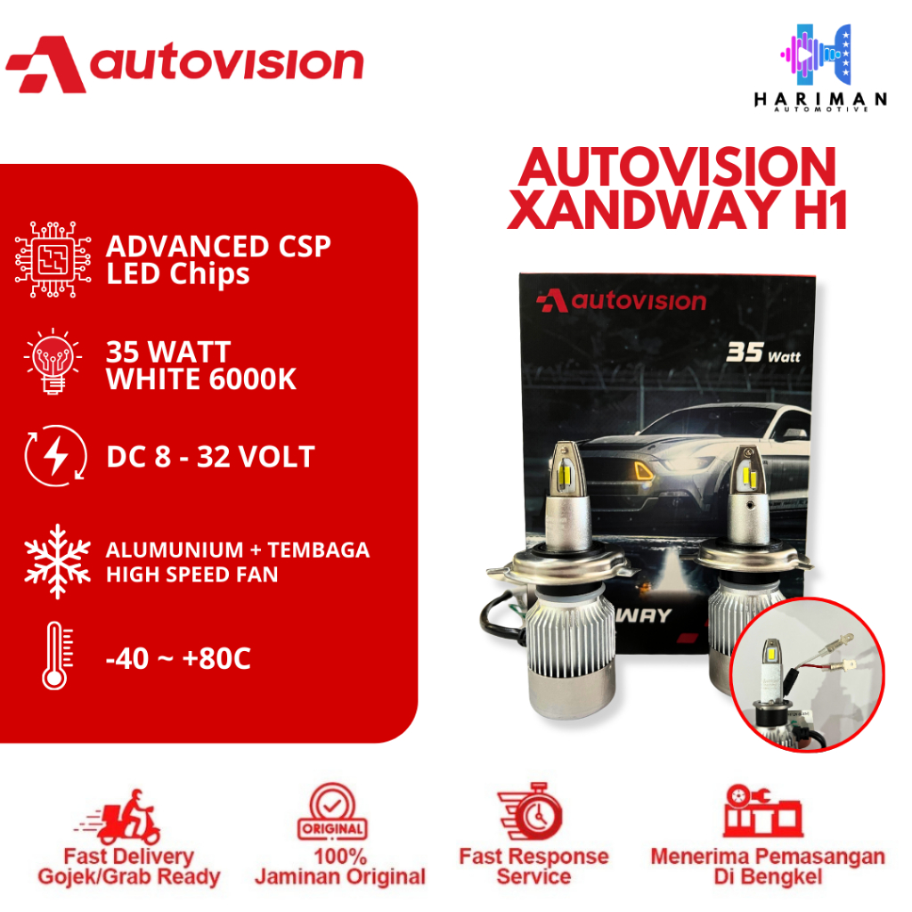 Jual Lampu LED Autovision Xandway H1 35 Watt 6000K Putih | Shopee Indonesia