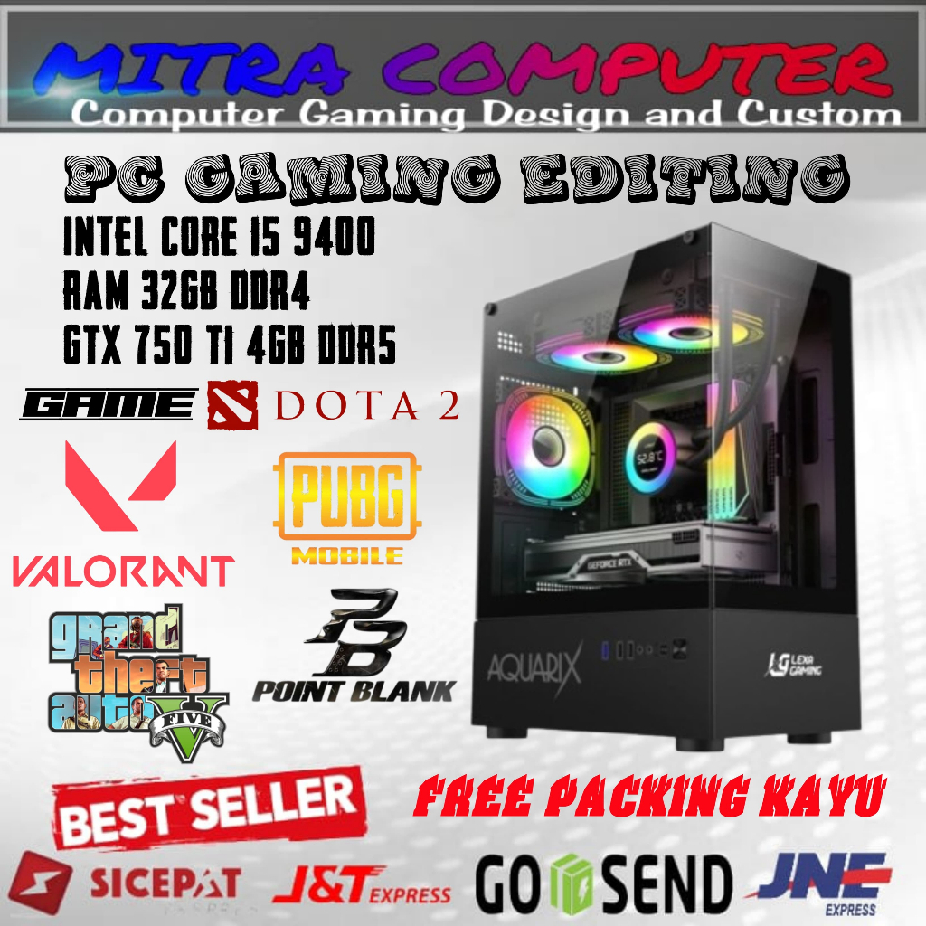 Jual PC Rakitan Gaming Editing Murah Intel Core i5 9400 Ram 32gb SSD 256gb Vga Gtx 750 Ti 4GB ...