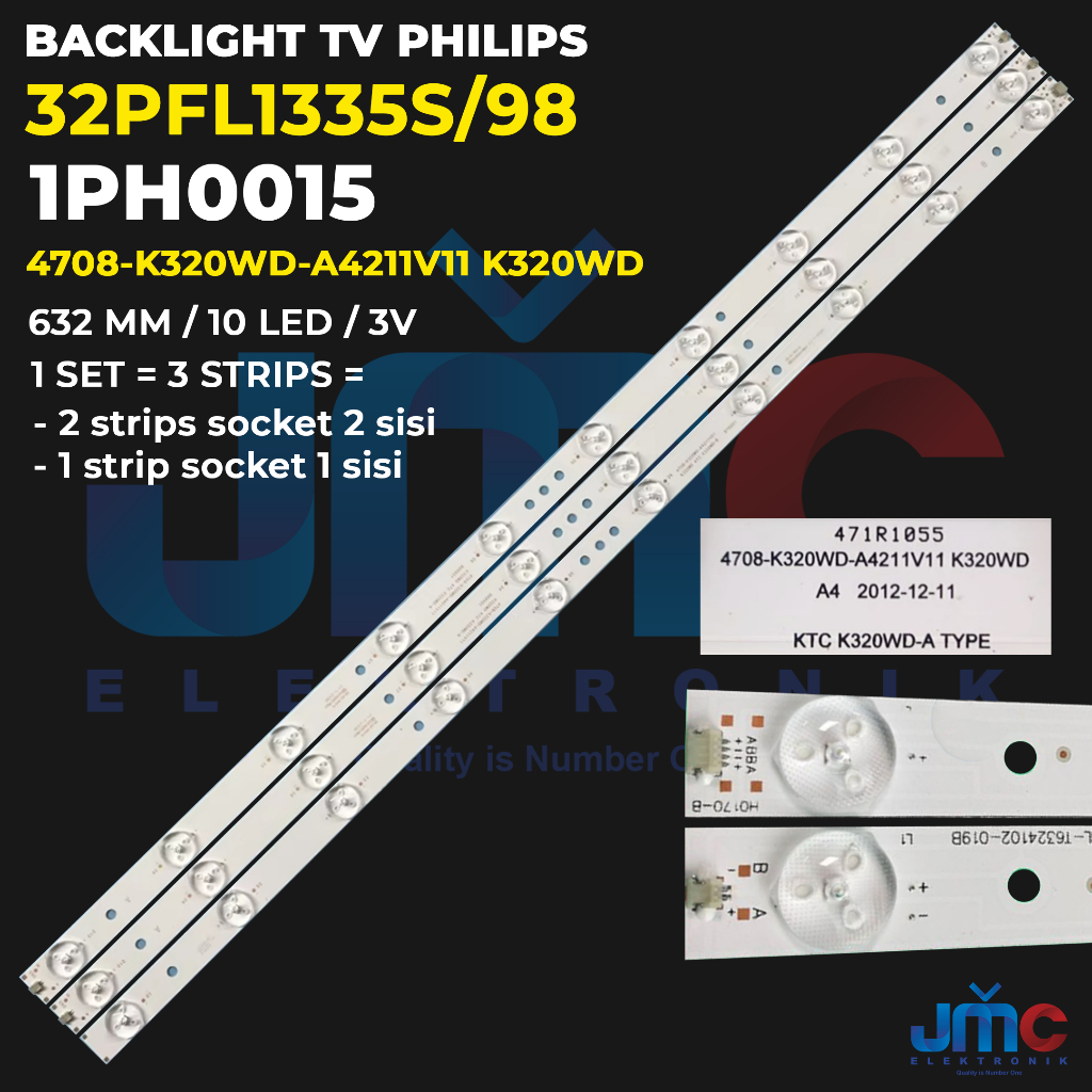 Jual Backlight TV Philips 32 Inch 32PFL1335S/98 4708-K320WD-A4211V11 K320WD | Shopee Indonesia