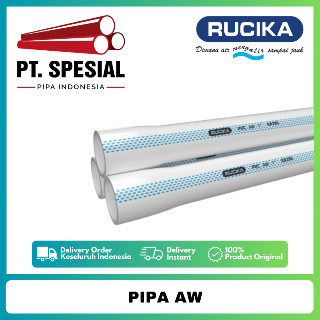 Jual Pipa PVC AW Standard Rucika 1/2 inch - 2.1/2 inch / Pipa PVC ...