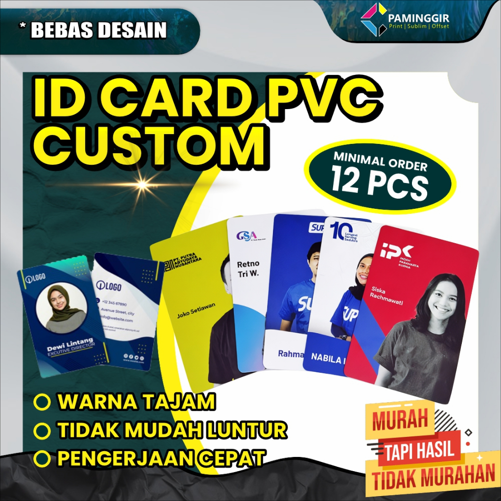 Jual Cetak ID Card PVC Premium Kartu Member | Cetak Kartu Anggota Pelajar | Cetak Member Card ...
