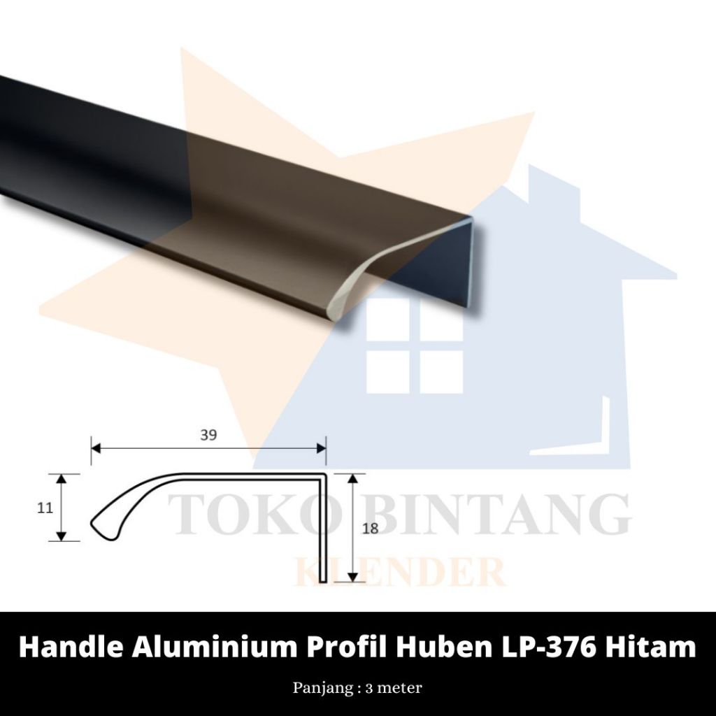 Jual Handle Aluminium Profil Huben LP-376 Hitam | Shopee Indonesia