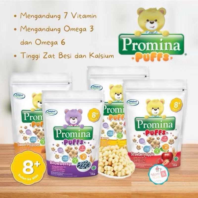Jual PROMINA PUFF 15GR BLUEBERRY PISANG STRAWBERRY | Promina Rice Puffs ...