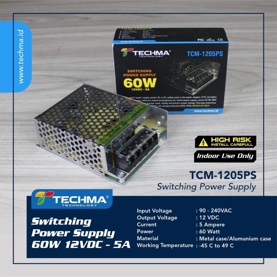 Jual Power Supplay CCTV 12v-5a 60 Watt TECHMA TCM-1205PS | Shopee Indonesia
