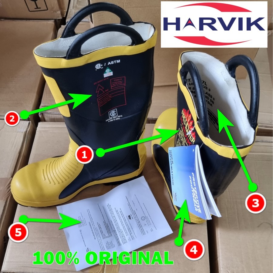 Jual Sepatu Pemadam HARVIK ORIGINAL / fireman boots anti panas dan api ...