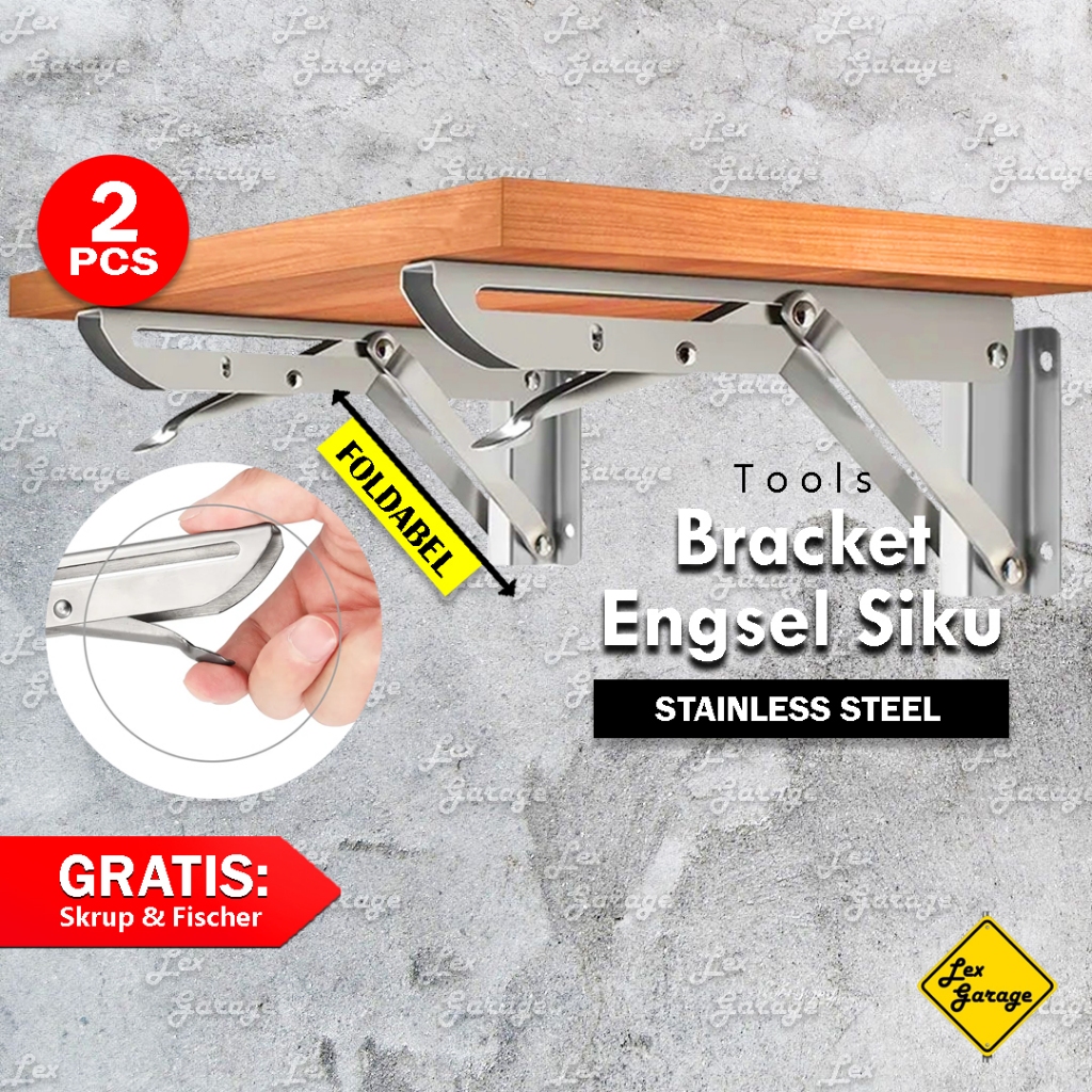 Jual Siku Engsel Lipat Rak Meja Dinding Lipat Bracket 16 18 20 inch ...