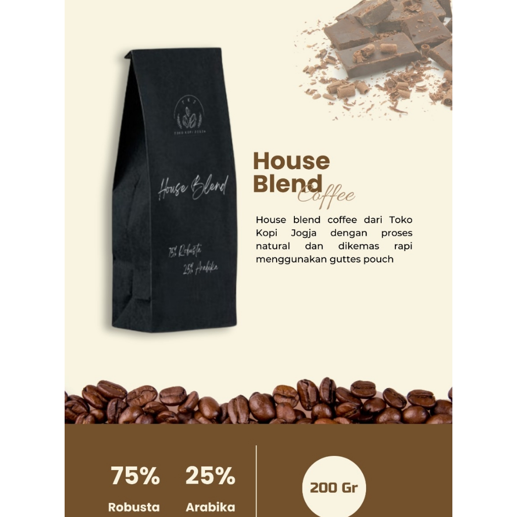 Jual House Blend 1 Kg / 200 Gram 50% Robusta 50% Arabika Fresh Roasted ...