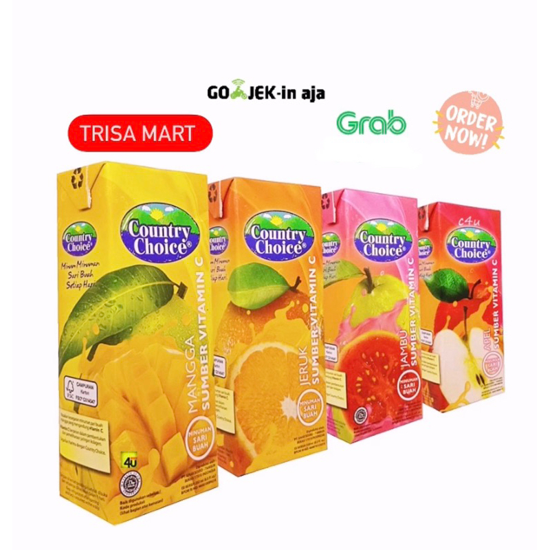 Jual Country choice sari buah 250ml isi 24 pcs (mangga apel jeruk jambu ...