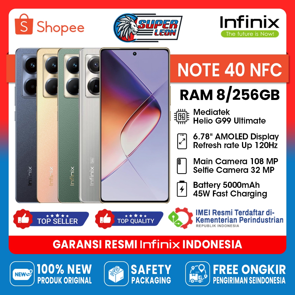 Jual Infinix Note 40 NFC [8GB+256GB] - Garansi Resmi 1 Tahun | Shopee ...