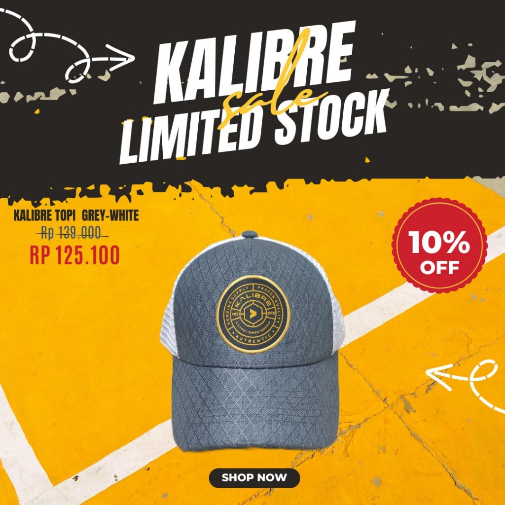 Jual Kalibre Topi GREY-WHITE 991665089 | Shopee Indonesia