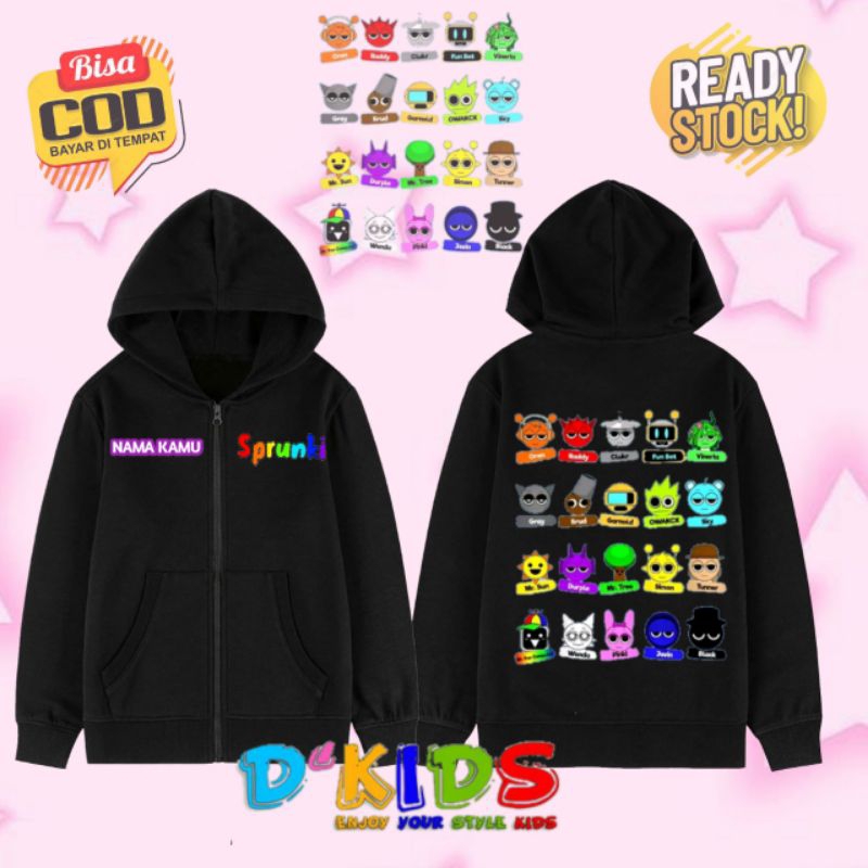 Jual Jaket Zipper Resleting Anak Sprunki Incredibok Karakter - Hoodie ...