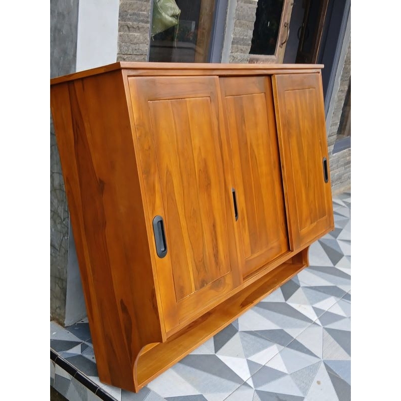 Jual Rak Dapur Gantung pintu sliding,kitchen kayu jati mebel Jepara ...