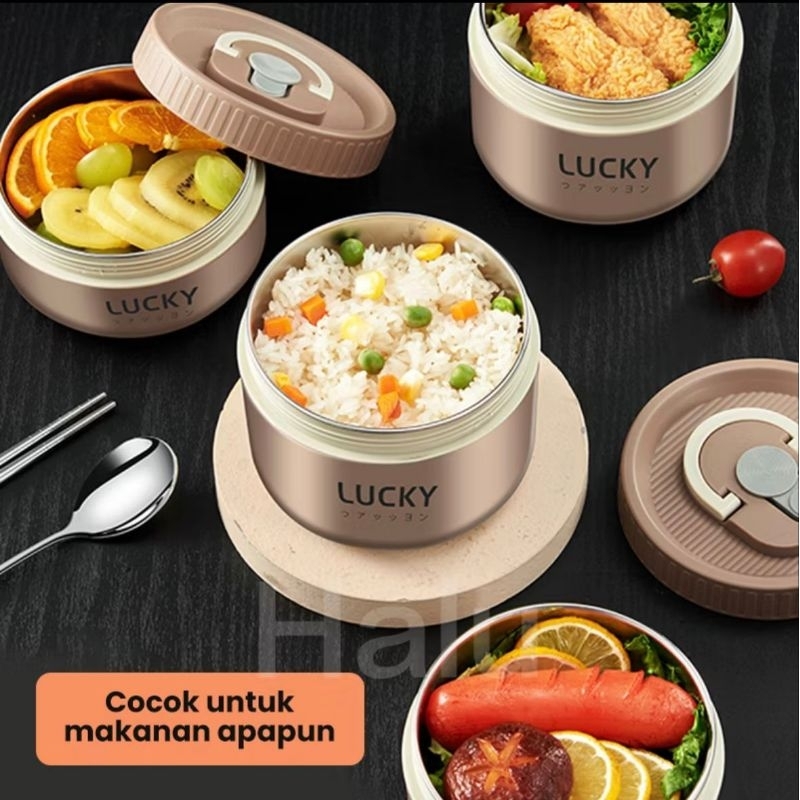 Jual Round Lunch Box Tempat Makan Tahan Panas Kotak Makan Portable ...