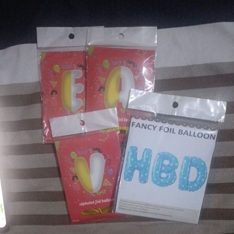 Jual Balon Foil Huruf Gold Blue Star HBD | Alphabet Foil Balloon Fancy ...