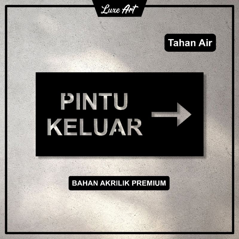 Jual Sign Pintu Masuk dan Keluar Akrilik Premium Tebal 3mm - Minimalis ...
