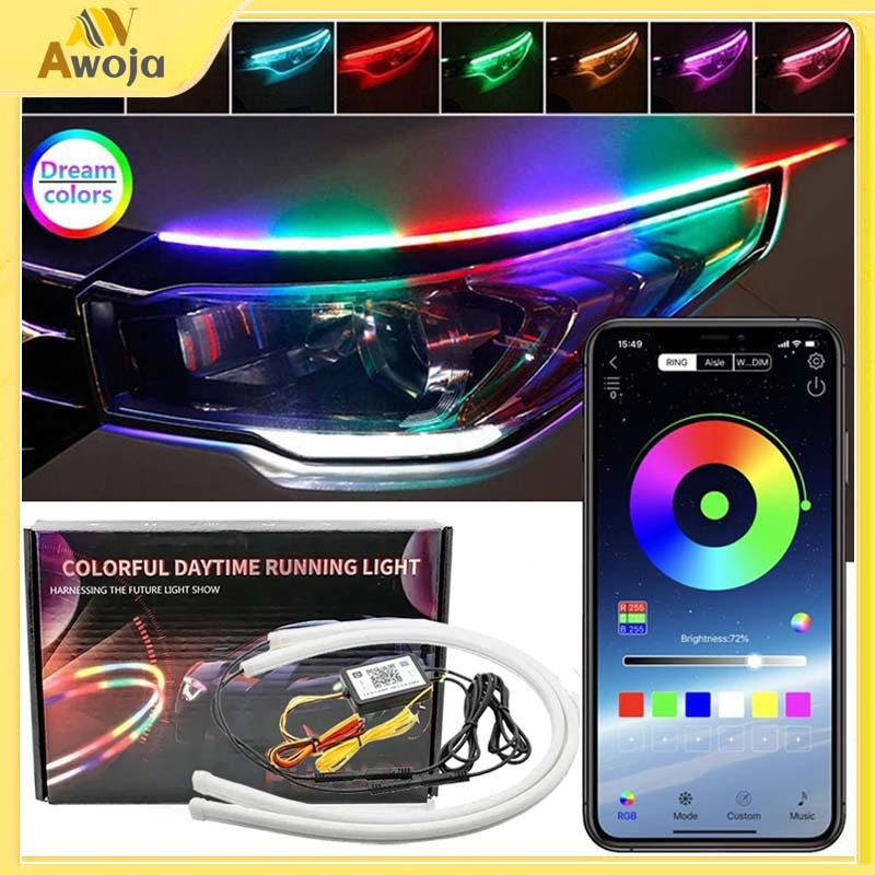 Jual Lampu Alis Rgb Matrix Lampu Alis DRL LED flexibel WRGB APP ...