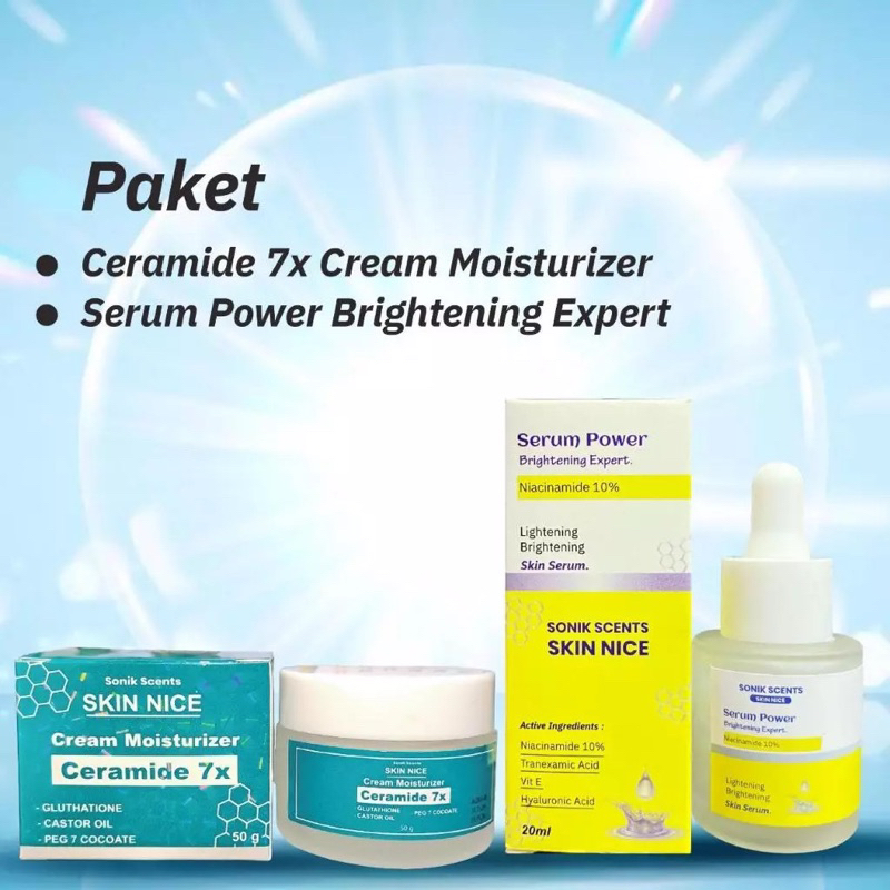 Jual PAKET SONIC SKIN NICE 2in1 COMBO - Serum Power brightening & Cream ...