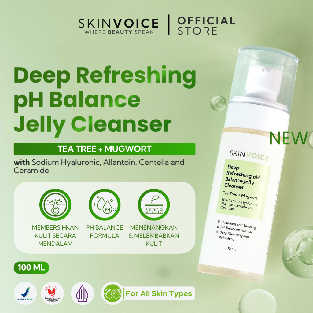 Jual SKINVOICE Deep Refreshing pH Balance Jelly Cleanser Facial Wash ...