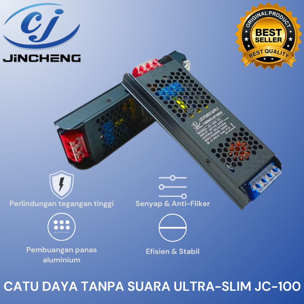 Jual Power Supply 12V-24V / 100W JINCHENG Trafo Indoor Light Box LED ...