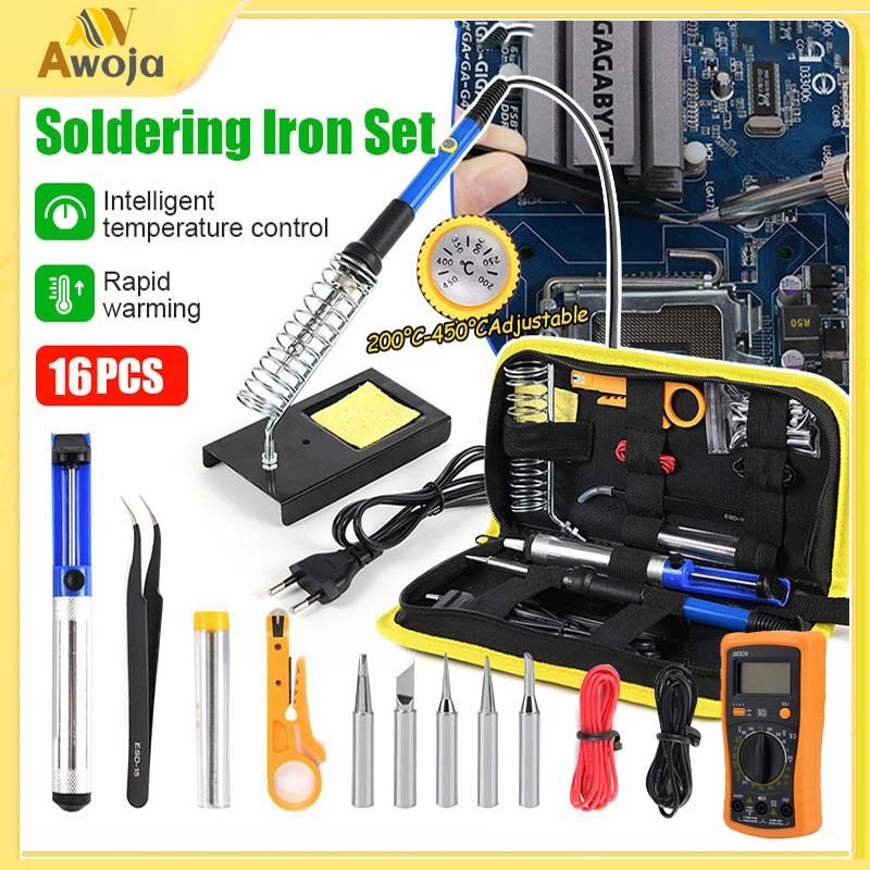 Jual 16PCS/Set Solder Listrik Lengkap dengan Multimeter Iron Tool Kit ...