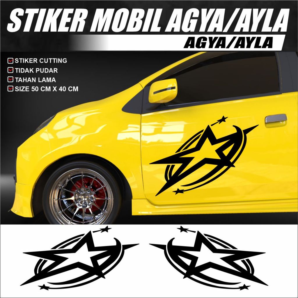 Jual Stiker Mobil Agya/Ayla Bintang,Stiker bintang Variasi | Shopee ...