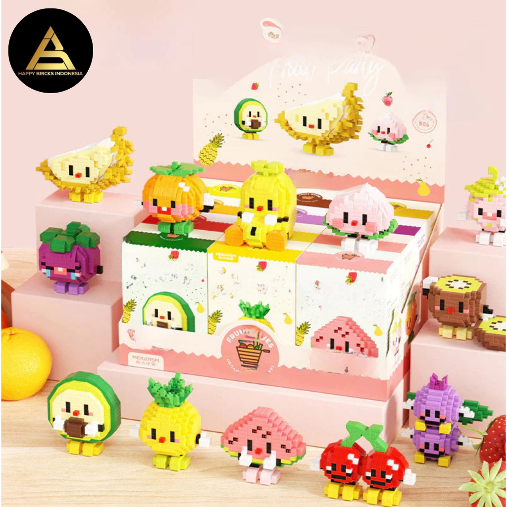 Jual HAPPY BRICKS Mainan Bricks Mini Buah-buahan Nano Block Fruit ...