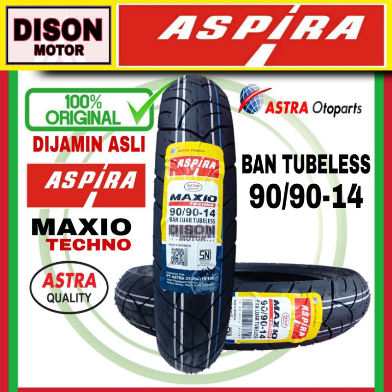 Jual Ban tubles aspira 90/90-14 maxio techno original ban tubeless ...