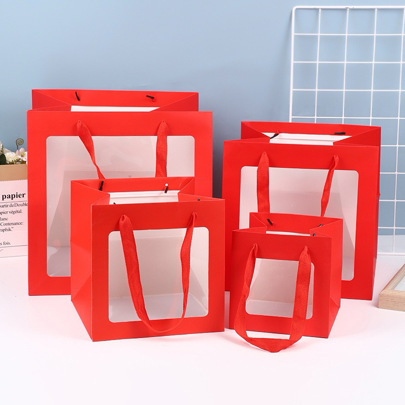 Jual Goodie Bag Handle Kain Hampers White and Red Goodie Bag Premium ...