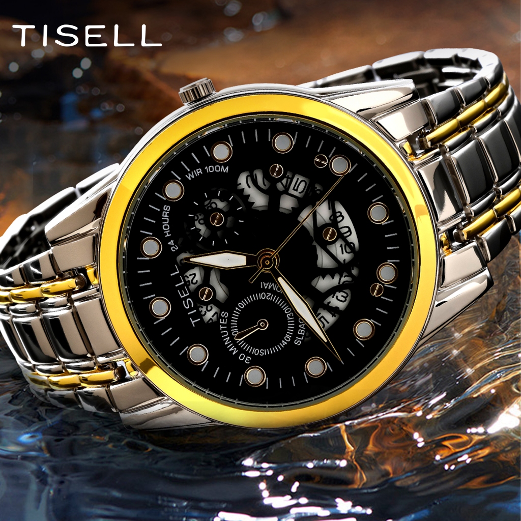 Jual Tisell Jam Tangan Pria Bisnis Anti Air Strap Stainless Steel ...